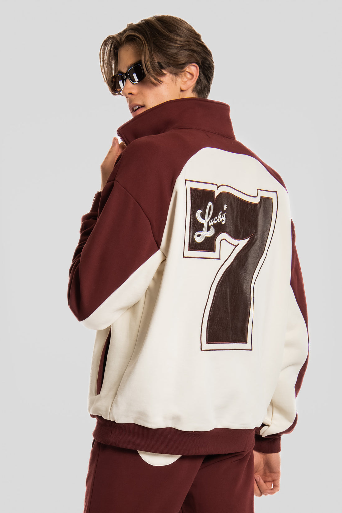 LUCKY NUMBER 7 SWEATSHIRT 1/4 ZIP PULLOVER